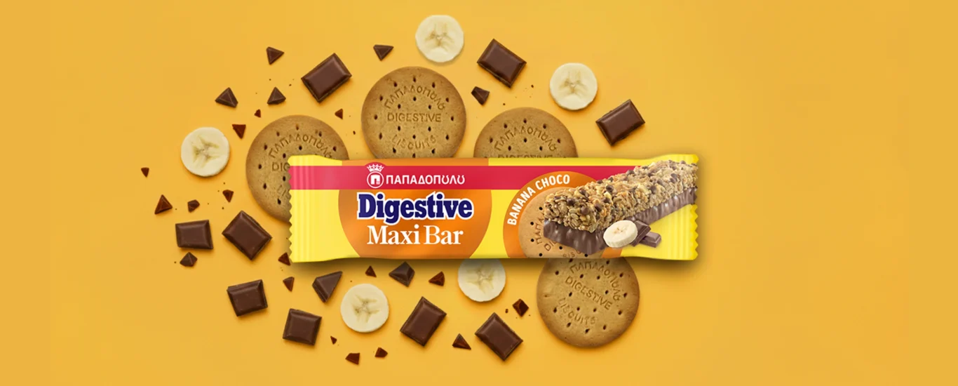 Digestive Maxi Bar Banana Choco - Papadopoulou.gr