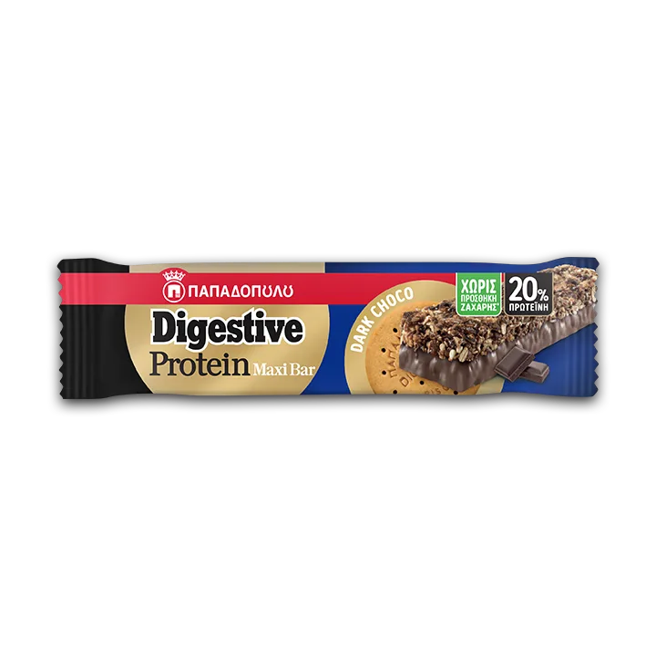 Digestive Protein Maxi Bar Dark Choco - No Added Sugars - Papadopoulou.gr